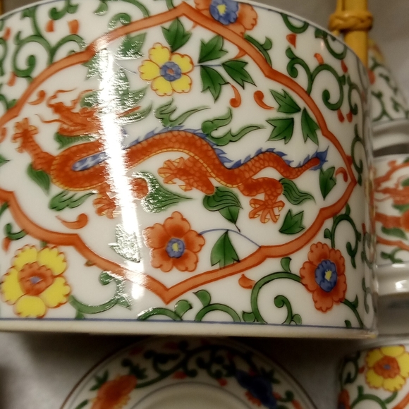 OMC Japan | Dining | 8pc Omc Japanese Tea Set Dragon Pattern Porcelian ...